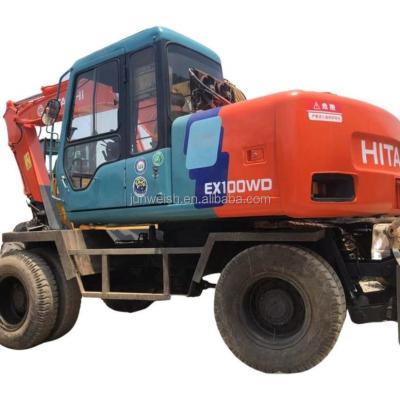 Cina 2010 Anno Hitachi EX100WD Escavatore a ruote originale Giappone 10 tonnellate per scavatori edili in vendita