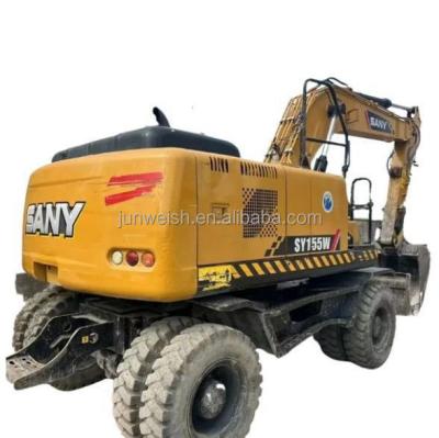 Cina Radius di scavo massimo 2450mm Sany SY155W escavatore usato per i vostri progetti di costruzione in vendita