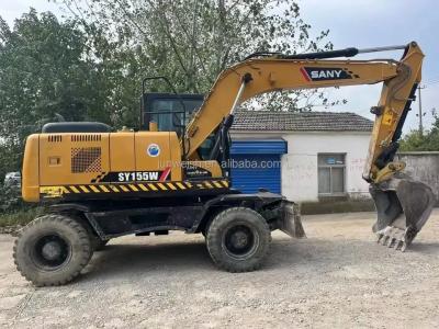 Cina Radius di scavo massimo 2450mm Sany SY155W escavatore usato per i vostri progetti di costruzione in vendita