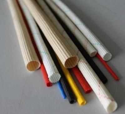China PVC Acrylic Silicone Braided Fiberglass Sleeving For Cable Flame Retardant And Electrical Insulation Glass Fiber Sleeve for sale