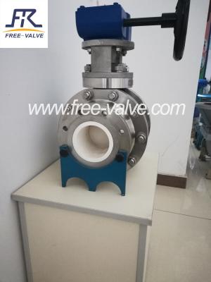 China Wcb Lining Ceramic Pneumatic Flanged Ball Valve,ceramic ball valve for sale