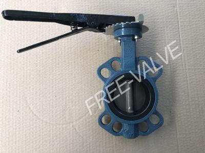 China Wafer Type rubber linging Butterfly Valve with Lever for sale