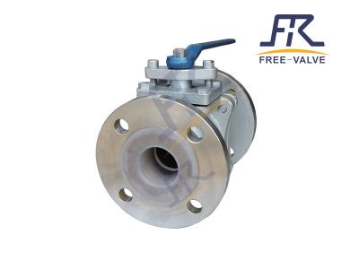 China Full Bore stainless steel Flange Lining Fluorine Ball Valve for sea water for sale