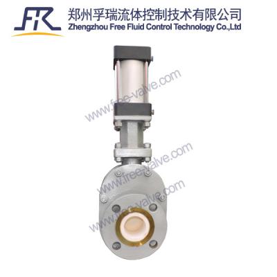 China Pneumatic Full Ceramic Lined Double Disc Gate Valve NPS2-150Lb for fly ash system in coal power station for sale