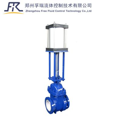 China Pneumatic Wear Resistant Carbon Steel slag dischaging Gate Valve,Pneumatic power station ceramic slag discharge Slurry for sale