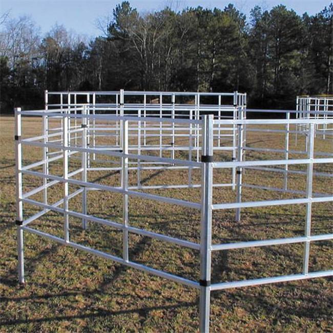 Stockyard Corral Panel Cattle Horse Round Yard Panels 6 Oval Rails With Locking Pins