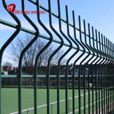 China 4ft X 6ft PVC Coated Welded Wire Mesh Panel With 3D Bending Curves Fencing v Curved Welded Mesh Fencing for sale