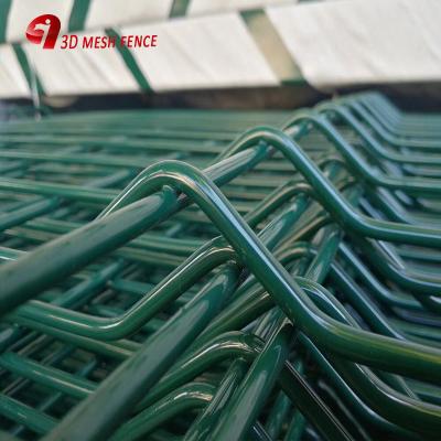 China 4ft X 6ft PVC Coated Welded Wire Mesh Panel With 3D Bending Curves Fencing v Curved Welded Mesh Fencing for sale
