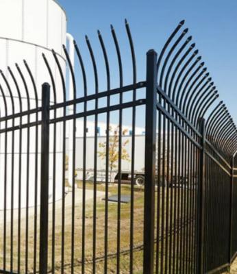 China Black Wrought Iron Ornamental Fence Metal Garden Fence for sale
