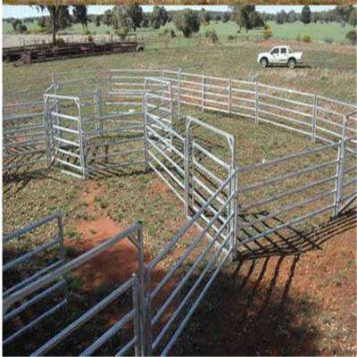 China Stockyard Corral Panel Cattle Horse Round Yard Panels 6 Oval Rails With Locking Pins for sale