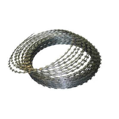 China Low Price Galvanized Stainless Steel Single Cross Concertina Barbed Razor Wire 800mm Coil Diameter 430mm 450mm 730mm 960mm for sale