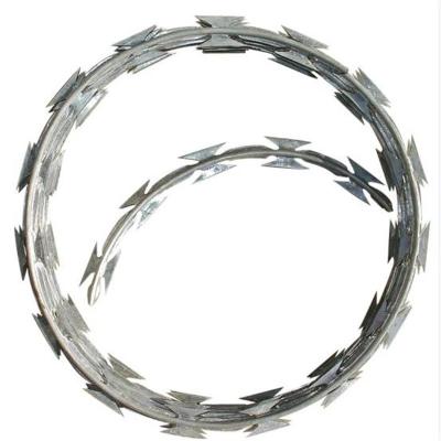 China BTO22 BTO-25 28 30 CBT 45 60 65 Galvanized Stainless Steel Single Cross Concertina Blade Barbed Razor Wire 5kg Mesh Fencing for sale