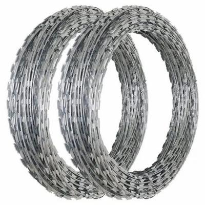 China Hot Galvanized BTO22 Single Cross Concertina Razor Wire Coil 430mm 450mm 730mm 960m for sale