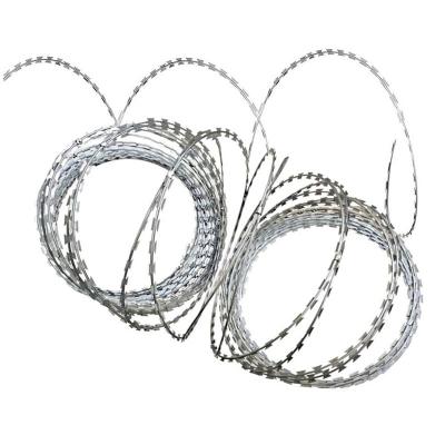 China COIL DIA 450mm Razor Barbed Wire Blade Mesh Fence for Football Field Perimeter Protection for sale