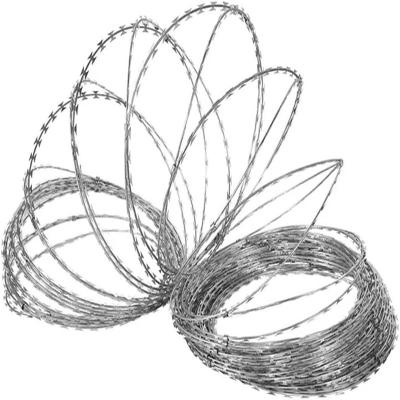 China Galvanized Protecting Mesh Stainless Steel Triple Concertina Razor Barbed Wire Fence for sale