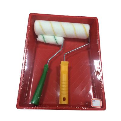 China 9” Slip in system polyester fabric Decoration paint roller brush set paint tool kit for sale