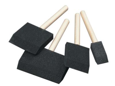 China Black Foam paint brush/wooden handle clean foam paint brushes foam PAINT brush for sale