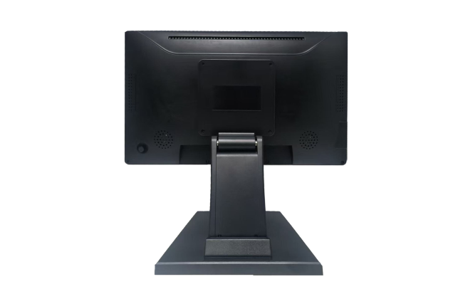 Touchscreen kiosk terminal in use