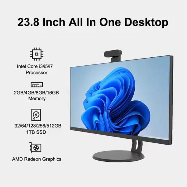 OEM All In One Desktop Display de pantalla táctil FHD de 23,8' Intel Core I3/I5/I7, 32 GB de RAM, 1 TB de SSD, ventana 10, servicio en línea las 24 horas