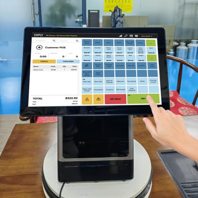 China 15 Zoll Pos AIO Maschine Dual-Touchscreen-POS-Monitor für Kassenoperationen, perfekt für Einzelhandelsbetriebe zu verkaufen