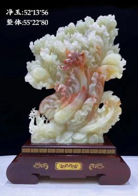 China Pure Hand Carving Natural Jade Hot Sell Beautiful Customized Jade Stone Statue for sale