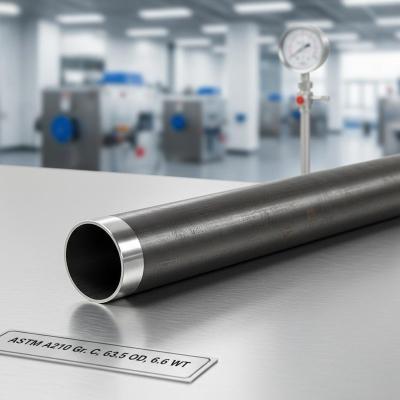 China ASTM A210 Grade C Medium Carbon Steel Seamless Boiler Tube 63.5mm OD 6.6mm WT for HRSG Economizer for sale