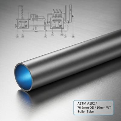 China ASTM A192 High Pressure Carbon Steel Seamless Boiler Tube 76.2mm OD for Subcritical Power Plant Water Wall for sale