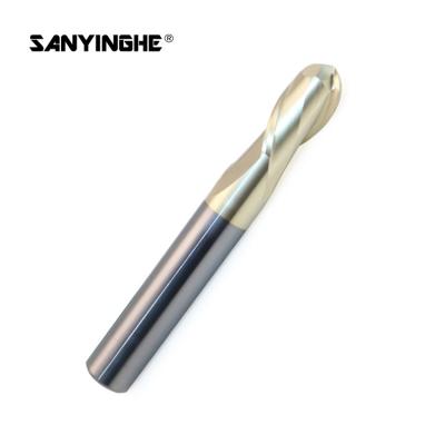 Cina Estremità Mills Cutter HRC60 R1.5x50L R2.0x75L del naso della palla del carburo di 2 flauto in vendita