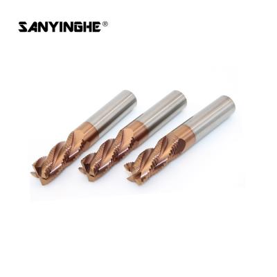 中国 4つのフルート平らなCNCの炭化物の荒削りのエンド ミルHRC45 55 60 65懸命にフライス用具 販売のため