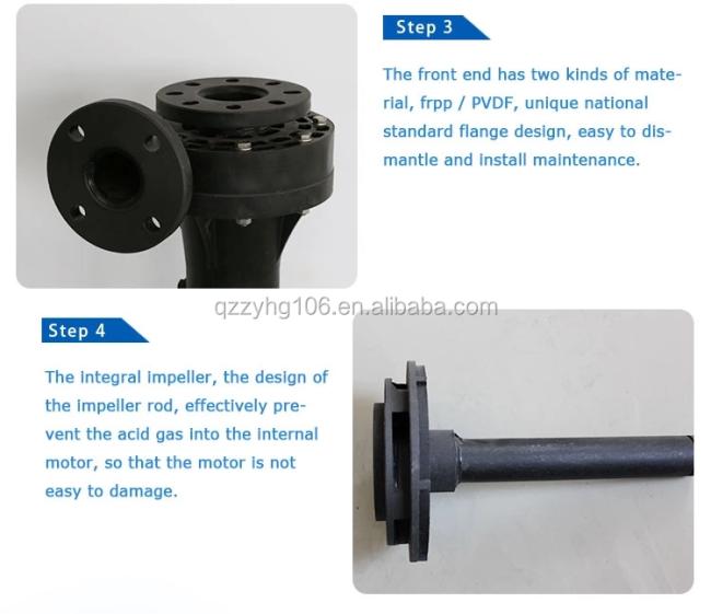 Vertical acid and alkali resistant pump high -pressure idle running resistant pump material on FRPP