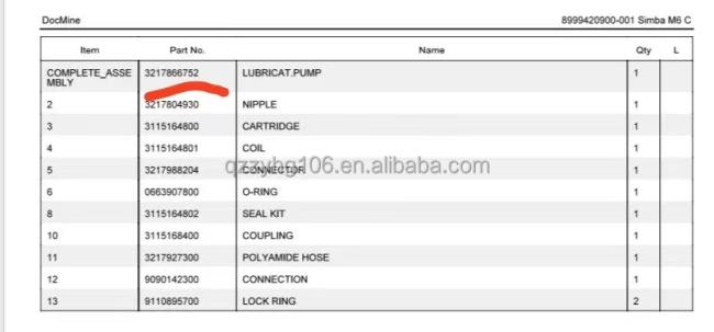 atlas drill rig spare part aftermarket made in china  lubricat.pump no.3217866752