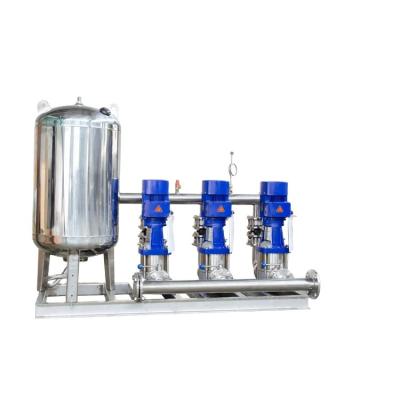 China Full automatic frequency conversion constant pressure triplex centrifugal pump package + stainless steel steady flow tank for sale