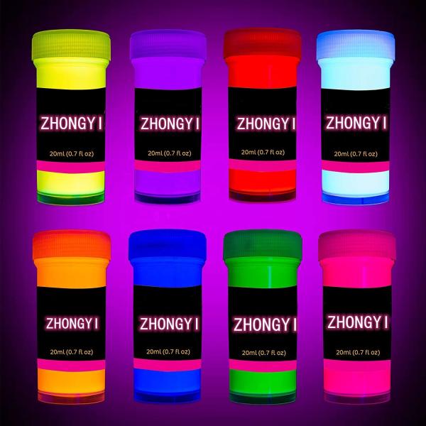 Quality 8 Color Glow In The Dark Makeup UV Face Paint Blacklight Reactive Fluorescent for sale