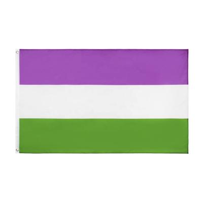China Genderqueer Gay Pride Lesbian Peace Flag Gender Queer Rainbow Banner 90*150CM Pride Month Indoor Outdoor Decorations for sale