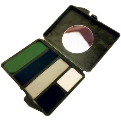 China 5 Color Camouflage Camo Face Paints Palette with Mirror for Student Summer Camp Woodland for sale