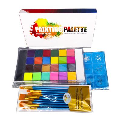 China 26/20 color Colors Body Face Paint Cosplay Makeup Palette Kit, Special Effects Paints Palette for Halloween with 10 Brushes for sale
