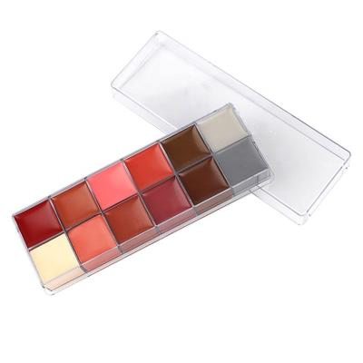 China Custom 12 Color Halloween Kids Face Paint Kit Palletes Makeup Cosplay Party Flash Tattoo Body Paint for sale