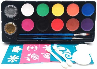 China Halloween 12 Colors Water Based Face Body Paint kit Fun Easy to Use Hypoallergenic For Toddler Teens & Adults for sale