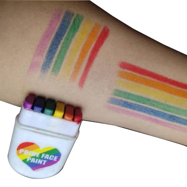 Quality Custom Color Rainbow FanBrush Face Paint Stick for Gay Pride Celebrations for for sale