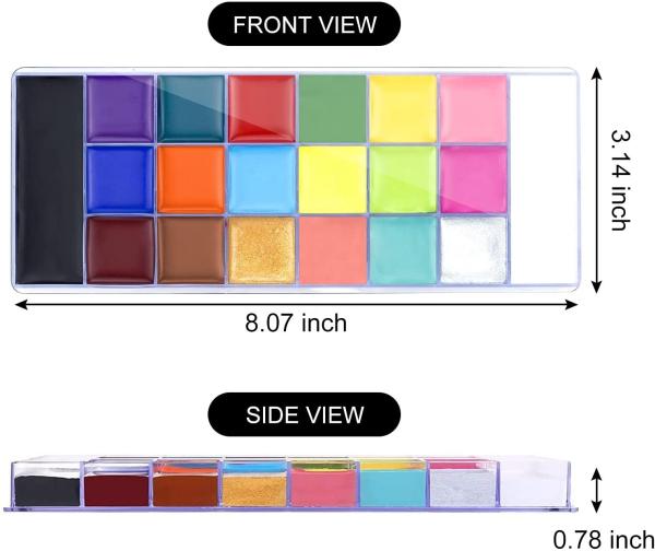 Quality 20 Color SFX Halloween Face Body Paint Makeup Palette with 10 Brushes 5 Stencils for sale