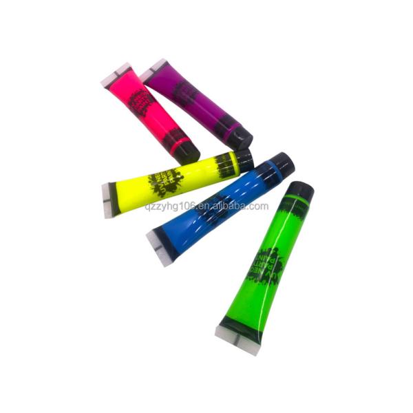 Quality UV Glow Neon Face and Body Paint Set of 8 Tubes - Fluorescent - Brightest glow for sale