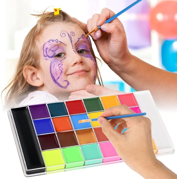 Quality 26 Color Kid Halloween Joker Face Paint Makeup Profession with 10 brushes 5 for sale
