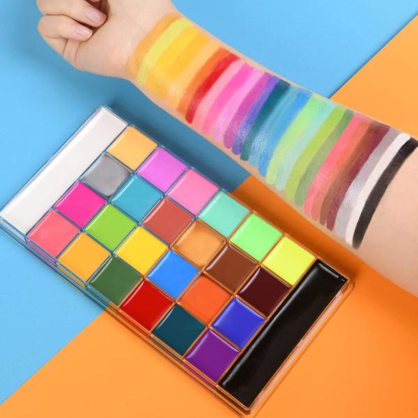 Quality 26 Color Kid Halloween Joker Face Paint Makeup Profession with 10 brushes 5 for sale