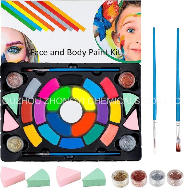 Quality Halloween Makeup Face Painting Kit with Custom Packing Stencils, Hair Chalks, for sale