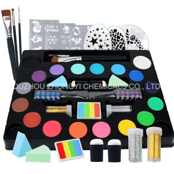 Quality Halloween Makeup Face Painting Kit with Custom Packing Stencils, Hair Chalks, for sale