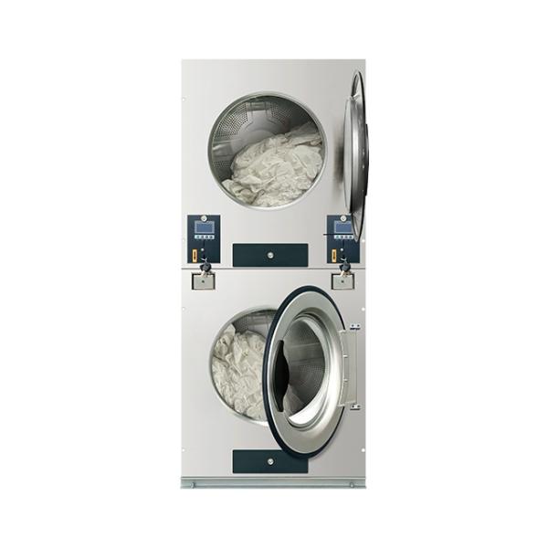 Quality High-Efficiency Double-Deck Self-Service Laundry Dryer - Multi-Language, Remote Monitoring, Gas/Electric Heating for sale