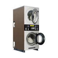 China Space-Saving Stackable Coin Operated Washer Dryer Set - Upper Dryer & Lower Washer for sale