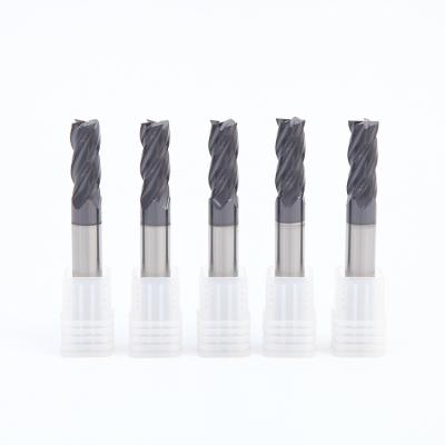 China HRC58 Carbide Thread Steel Mill Cutter Tungsten Carbide Tool Vertical 4 Flute Square End Mills for sale