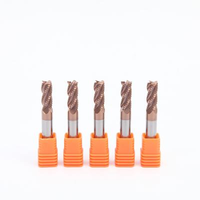 中国 Tisin CNC Carbide 4 Flute HRC45 TiAlN Slitter Cutter Cutting Tool Coating Rough End Mill For Steel 販売のため