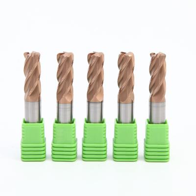 中国 HRC60 Cutting Machine Carbide Endmill Flute 4 Flute Corner Liner HRC55 TiSiN Radius End Mill 販売のため